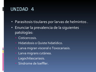 Tema 5 - parasitosis tisulares por larvas de helmintos (4ª unidad) | PPT