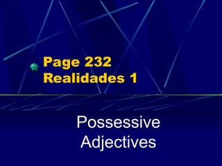 TEMA 5A Possessive Adjectives | PPT