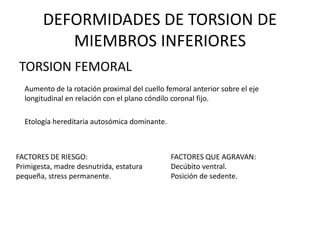 Tema 5 defectos posturales de cadera y miembros inferiores | PPTX