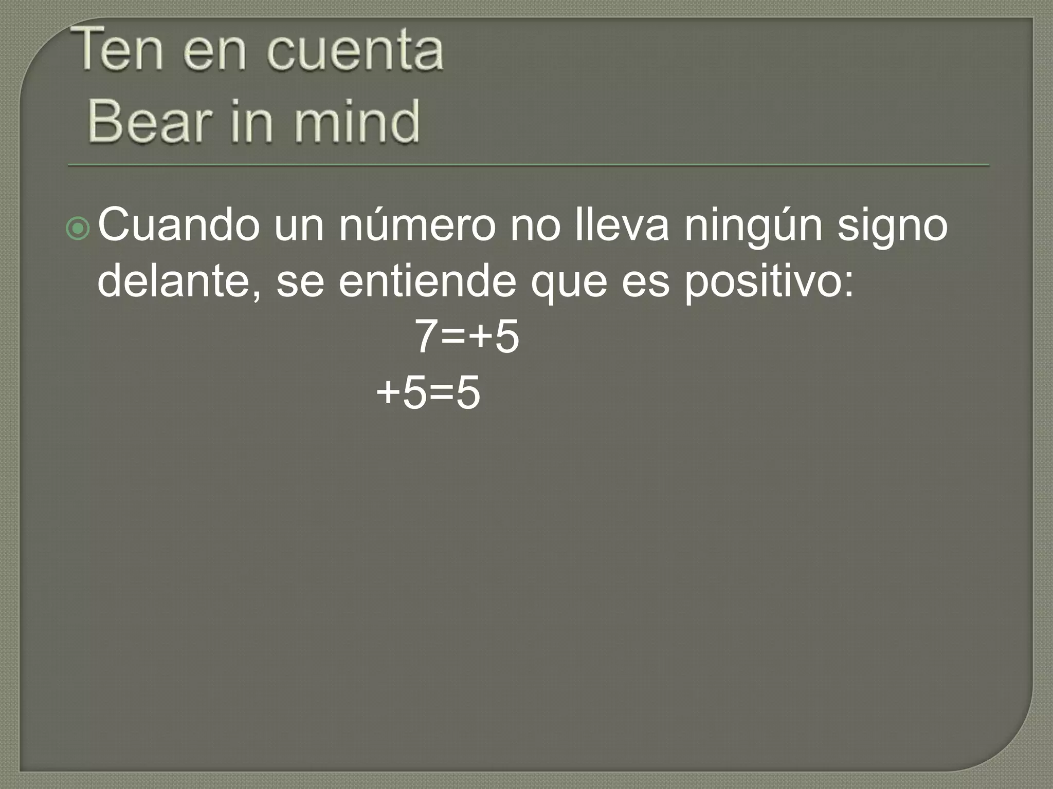 Tema 5 números positivos y negativos | PPT