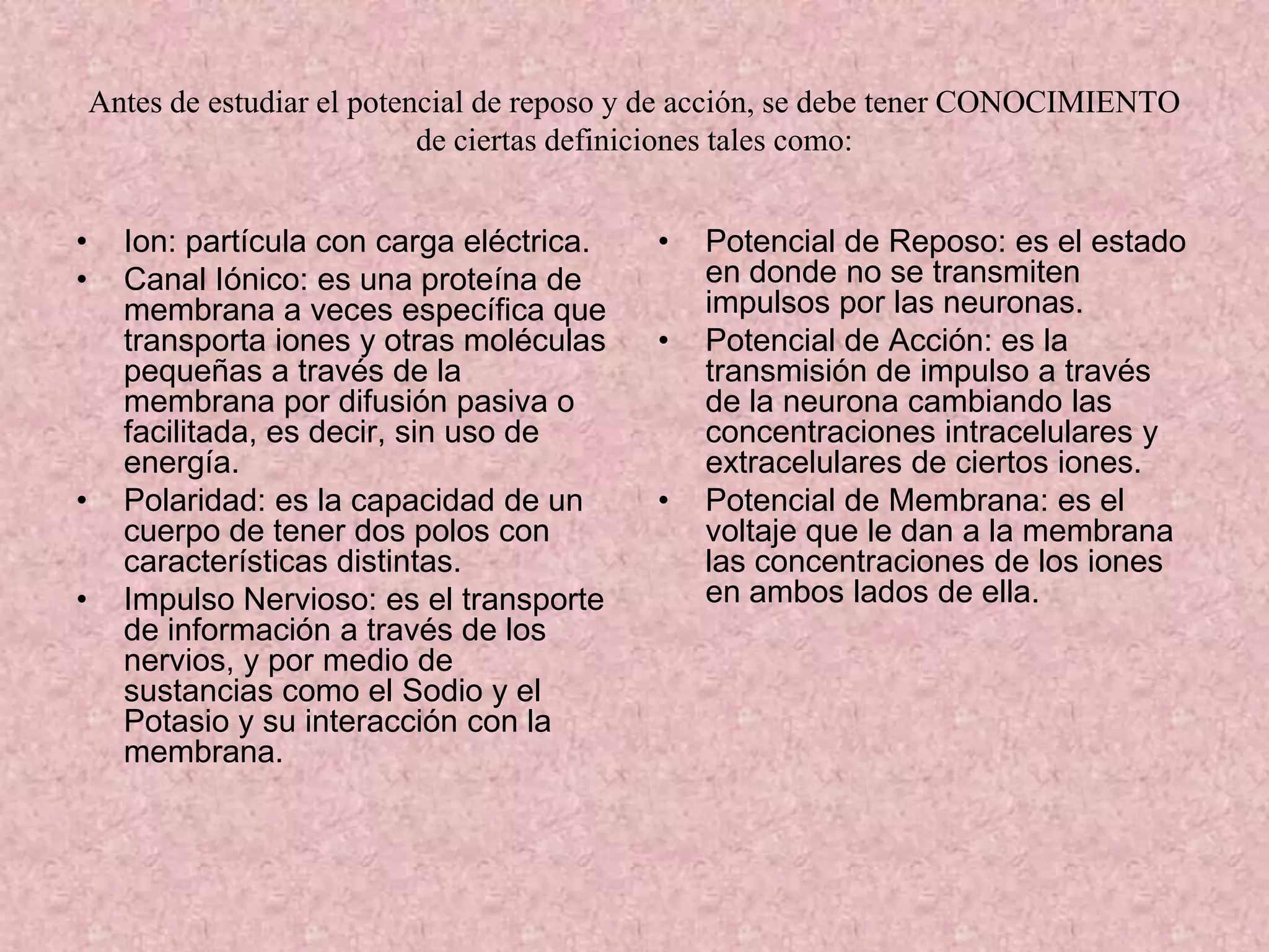 Tema 6. potencial de reposo y potencial de accion | PPTX