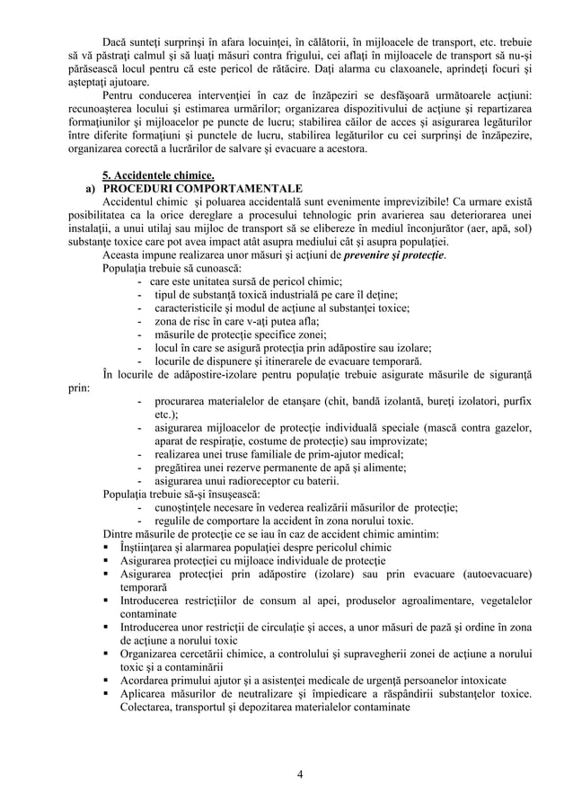 Reguli de comportare in caz de dezastre | PDF