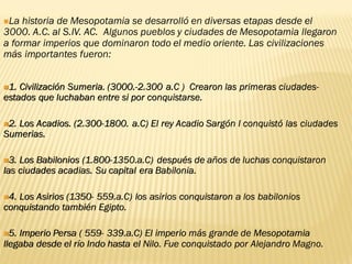 tema61eso2025.pdf Tema 6. 1º ESO. La vida en Mesopotamia. Curso 2025. | PDF