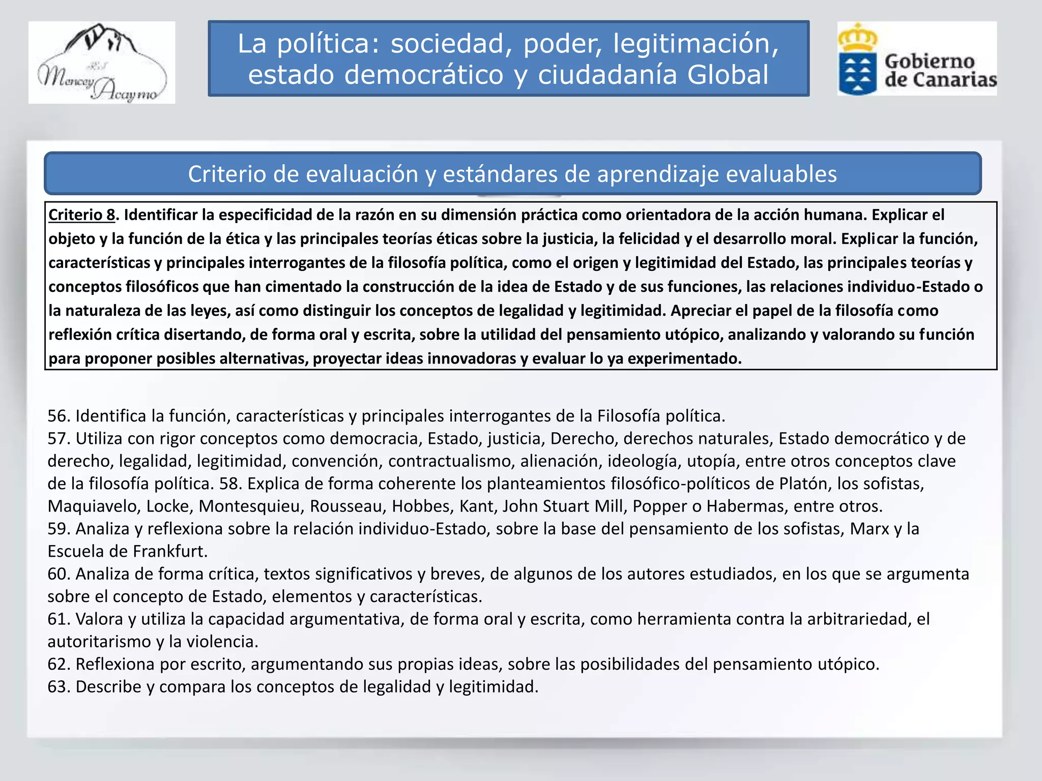 La Política Sociedad Poder Legitimación Estado Democrático Y