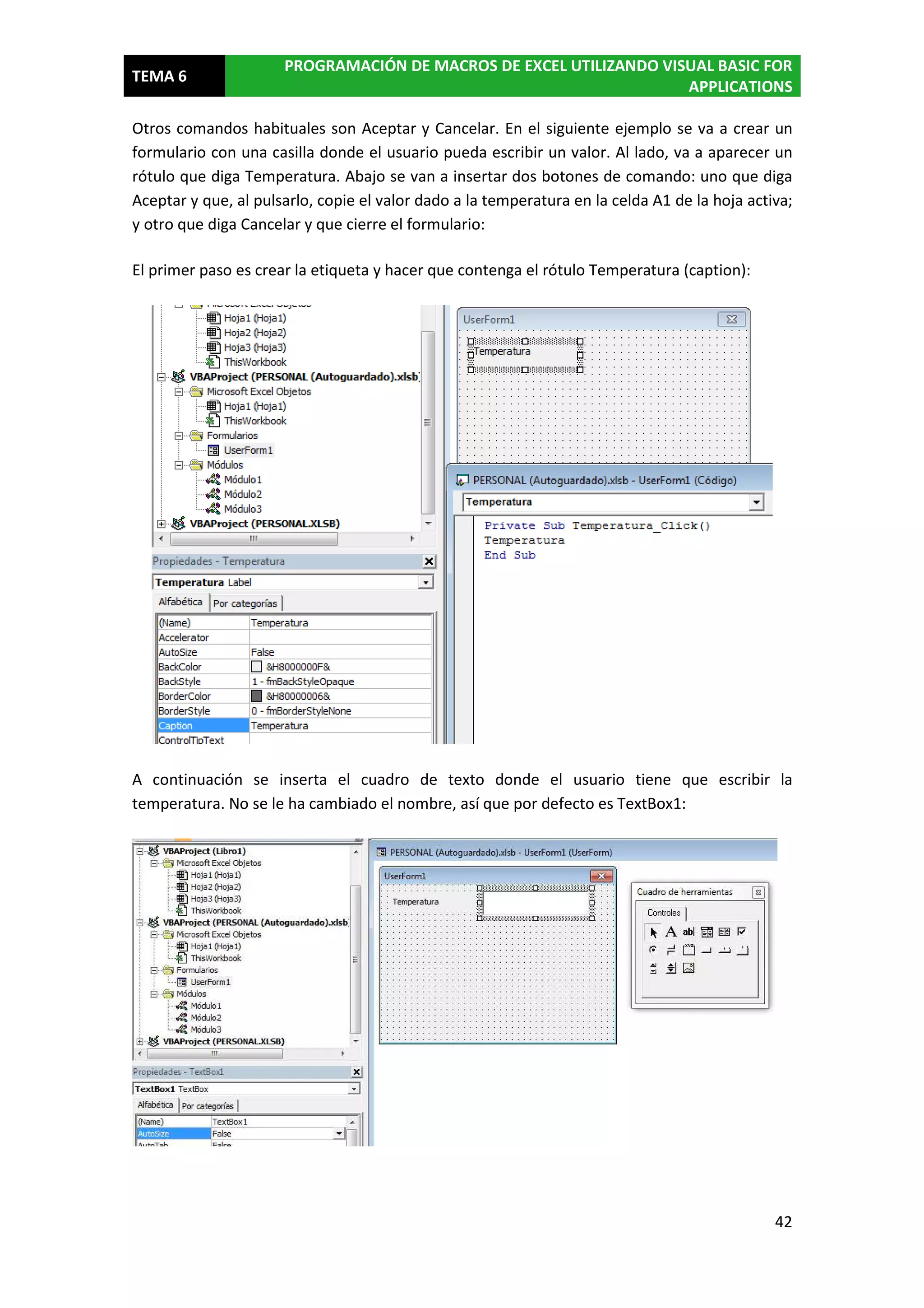 Tema 6 Programacion De Macros De Excel Utilizando Vba Pdf