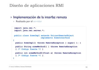 Tema RMI en java e invocación utilizando | PPT