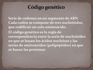Tema 6 y 7 Síntesis de Proteínas traducción de ARN | PPT