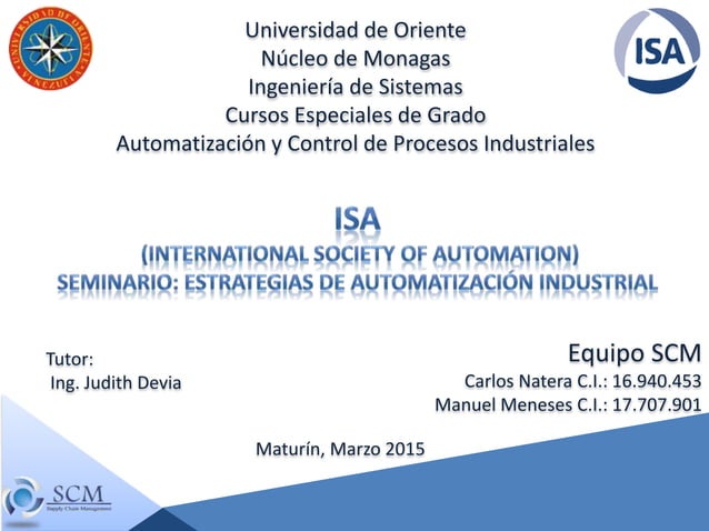 ISA (INTERNATIONAL SOCIETY OF AUTOMATION). | PPT