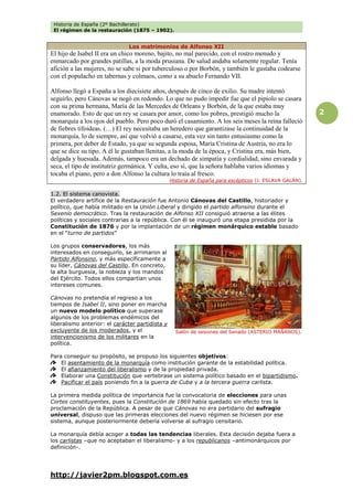 Alfonso XII y la regencia de Mª Cristina. | PDF
