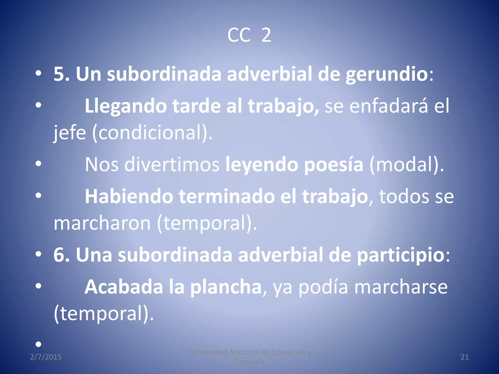 Tema 7. Tipos de oraciones | PPTX