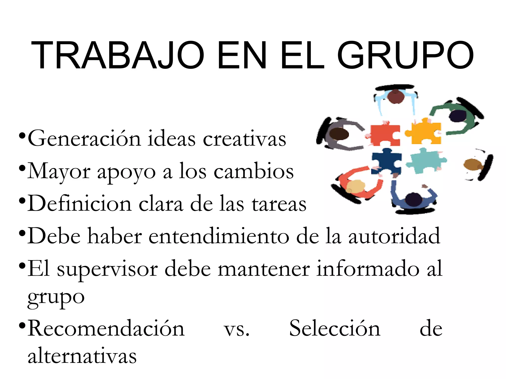 Tema 7 Rol del Supervisor en el Trabajo en Grupo | PPT