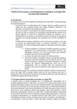 Tema 8. pervivencias y transformaciones económicas en el siglo xix | PDF