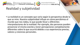 Módulo II. Tema 8: ¿Qué es la realidad? | PDF