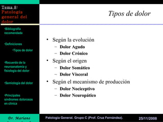 Tema 8 Pg El Dolor | PPT