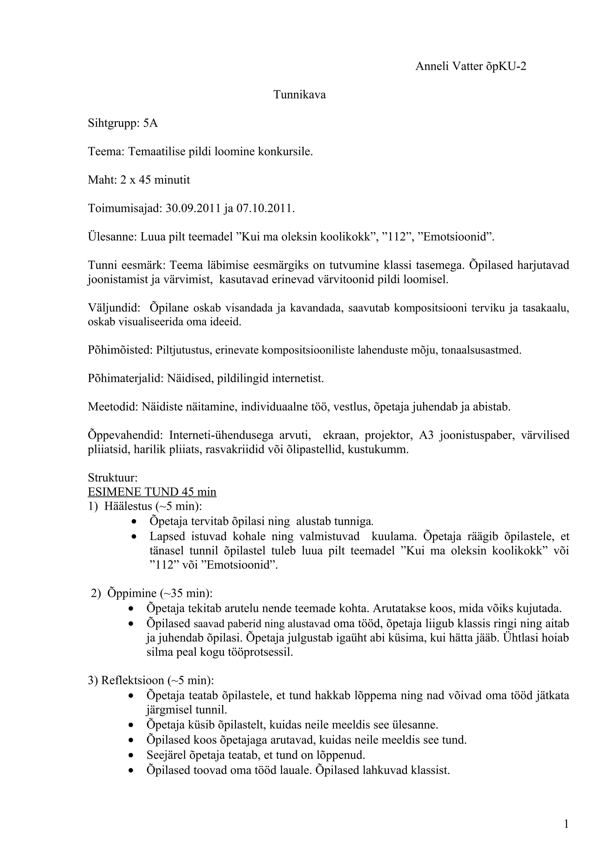 Temaatilise pildi loomine konkursile | DOC