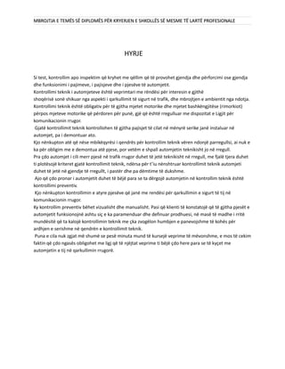 Kontrollimi Teknik I Automjeteve Te Lehta | PDF