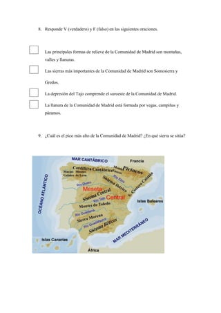 Tema del relieve y clima 5º | DOCX