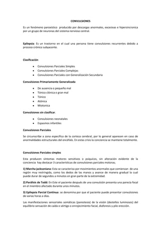 Tema de medicina interna convulsiones | DOC