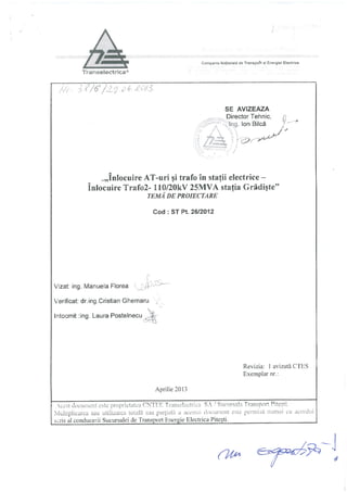 Tema de proiectare statia gradiste | PDF