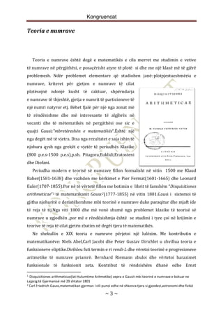 Punim seminarik-Teoria e numrave,kongruencat | PDF