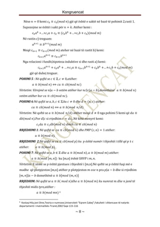 Punim seminarik-Teoria e numrave,kongruencat | PDF