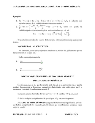 Tema i desigualdades e inecuaciones matematica i iutajs | PDF