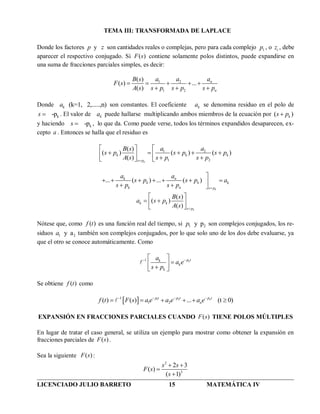 Tema iii transformada de laplace matematica iv uts | PDF | Physics ...