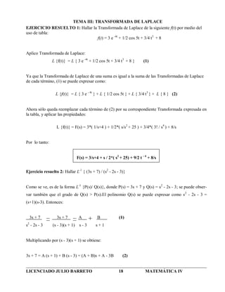 Tema iii transformada de laplace matematica iv uts | PDF | Physics ...