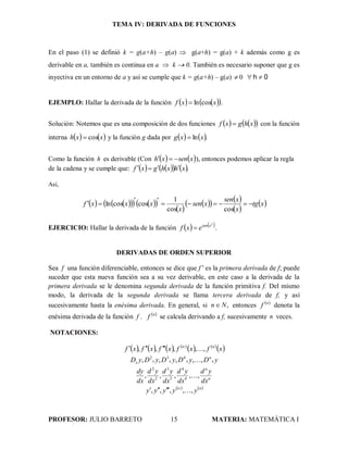 Tema iv derivada de funciones matematica i uts | PDF