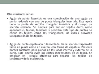 Practicas de tipos de suturas y agujas de Sutura | PDF
