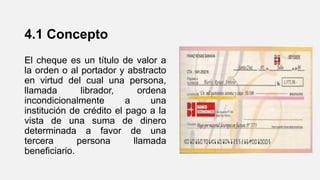 TEMA Nº 4 EL CHEQUE como documento mercantil | PPTX