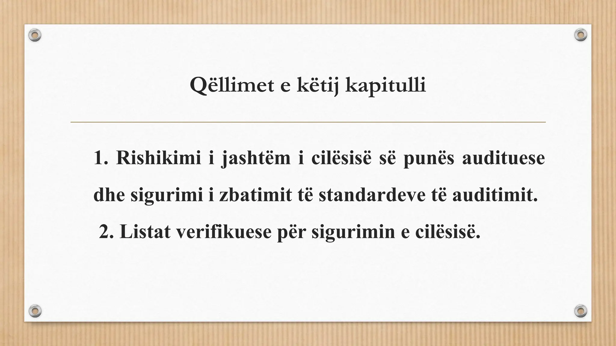 Tema Nr.13 Kontrolli i jashtëm dhe rishikimi i brendshëm i cilësisë së ...
