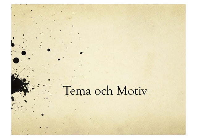 Tema och motiv | PDF