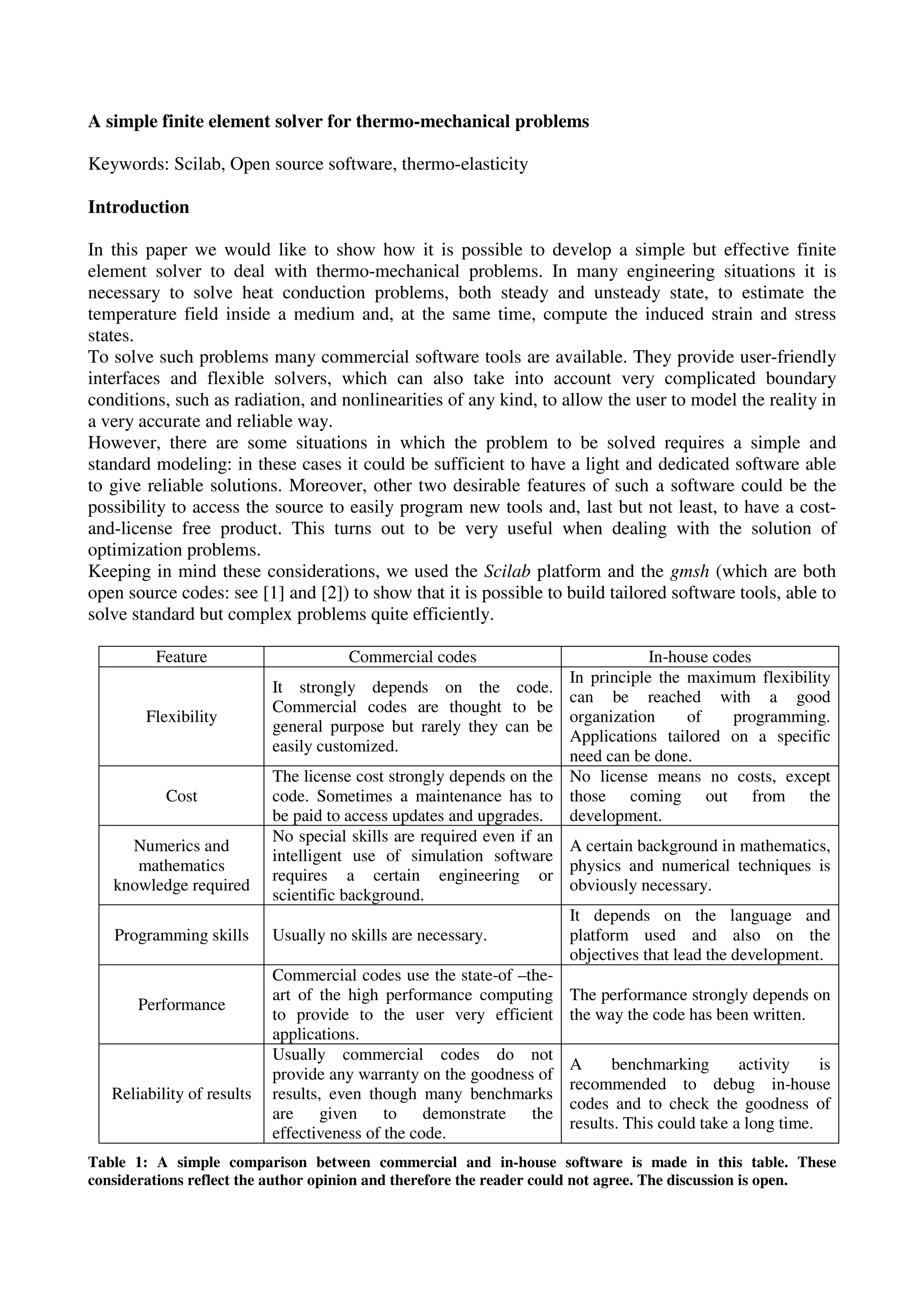 A simple finite element solver for thermo-mechanical problems ...