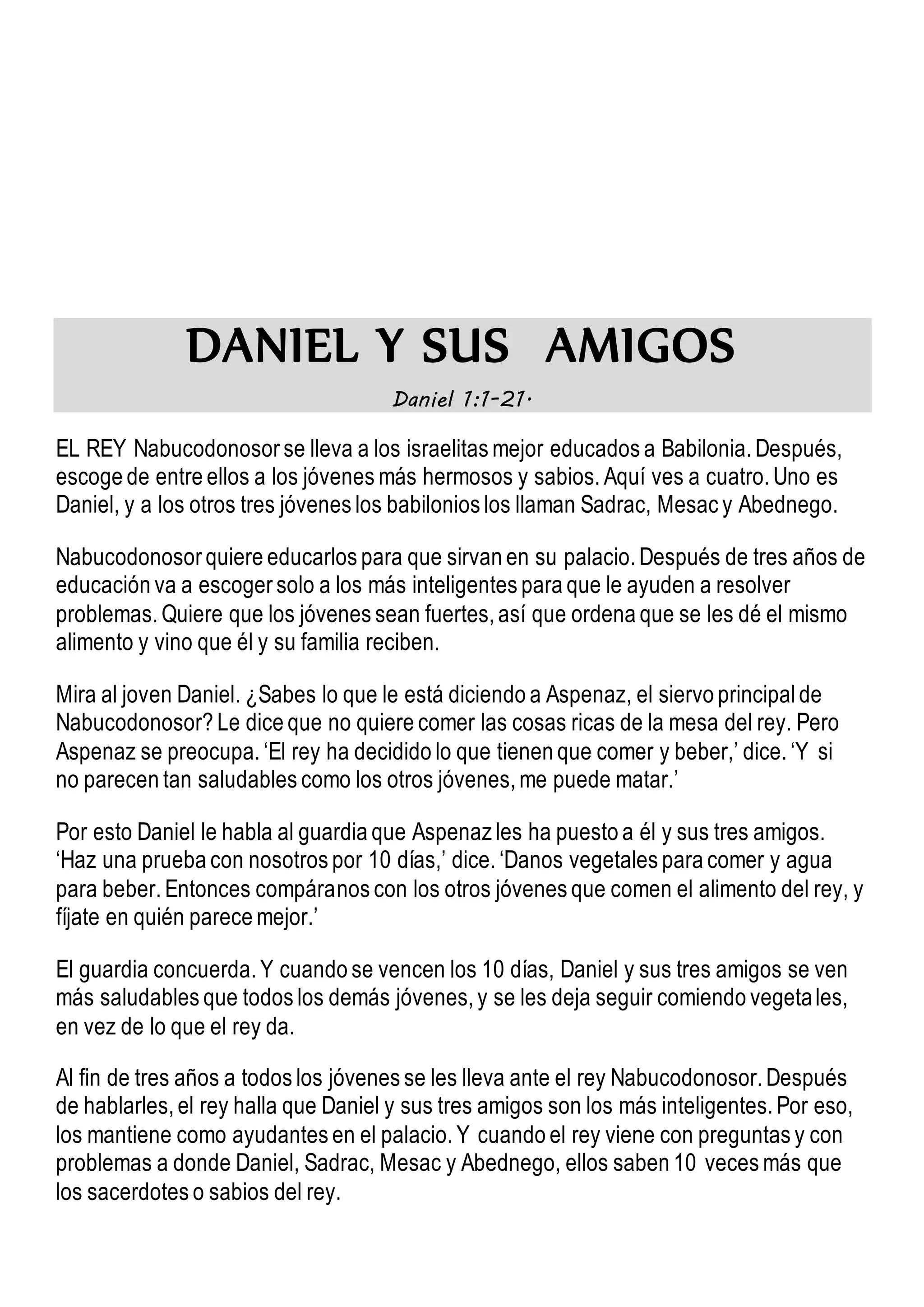 Historias bíblicas para niños de primaria | DOCX