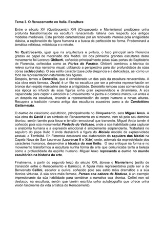 TEMAS (RESUMOS) DO RENACEMENTO E BARROCO PARA O PROGRAMA DAS PAU EN ...