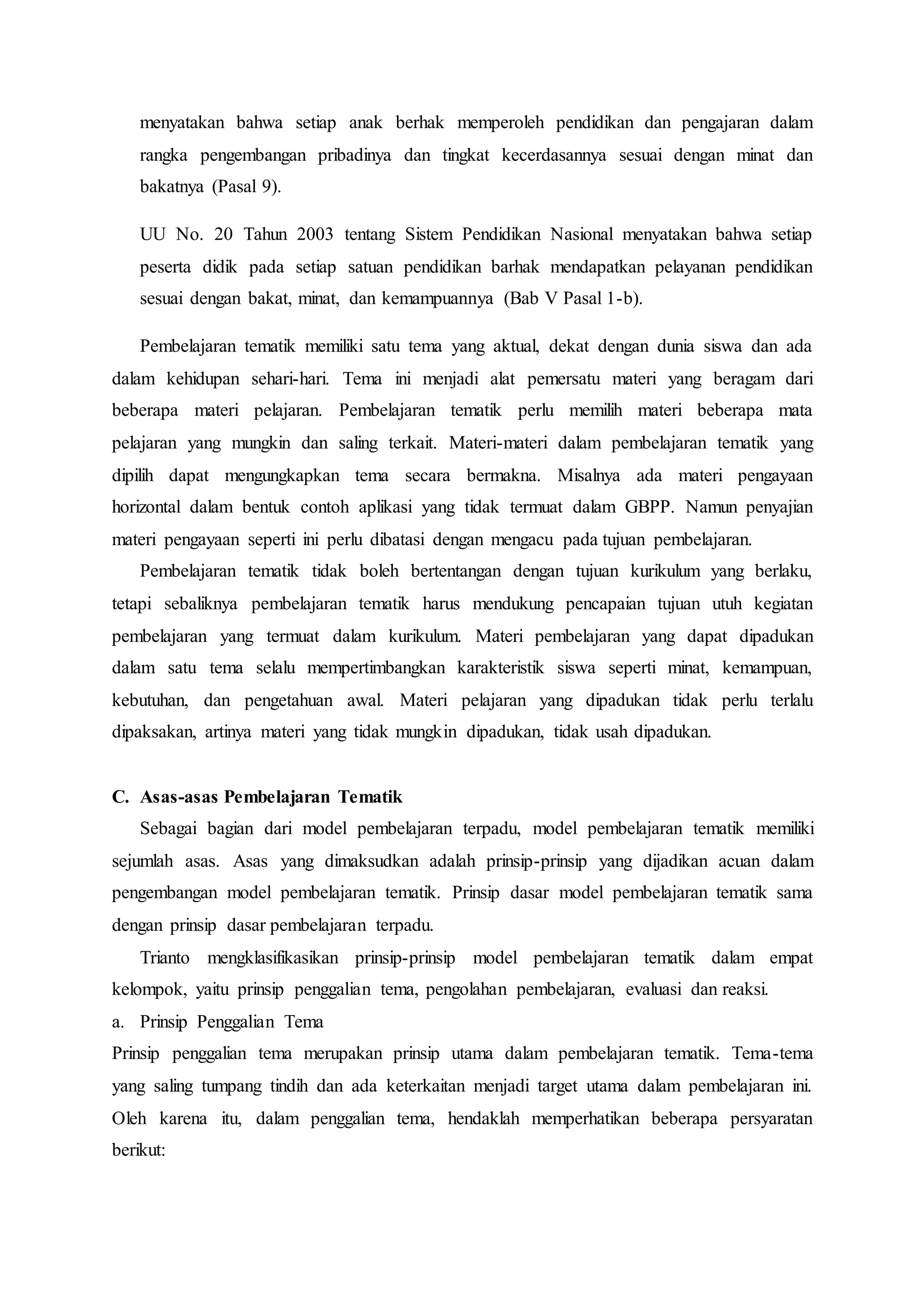 Tematik makalah Sekolah Dasar | DOCX