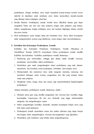 Tematik makalah Sekolah Dasar | PDF