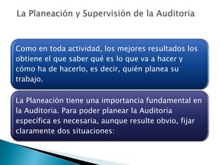 Tema vii planeación y supervisión de la auditoria | PPSX