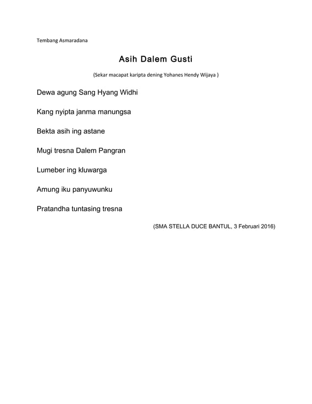 Tembang asmaradana | DOC