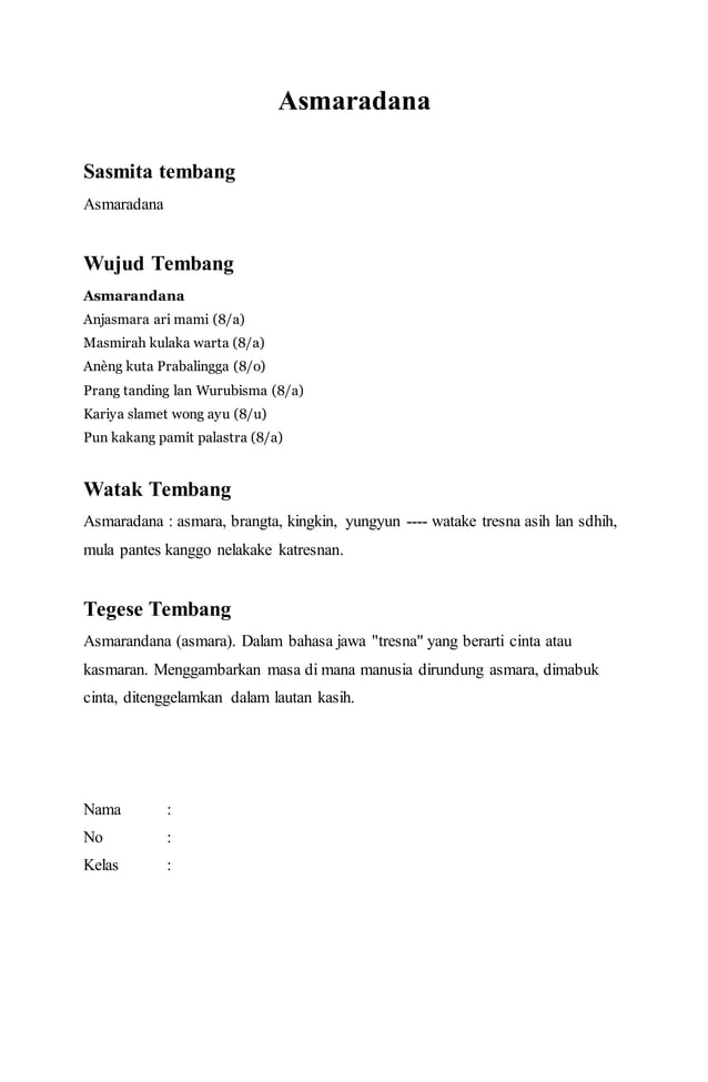 Tembang macapat lengkap | PDF