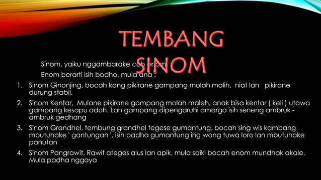 Tembang macapat sinom | PPTX