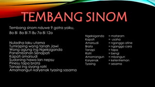 Tembang macapat sinom | PPTX
