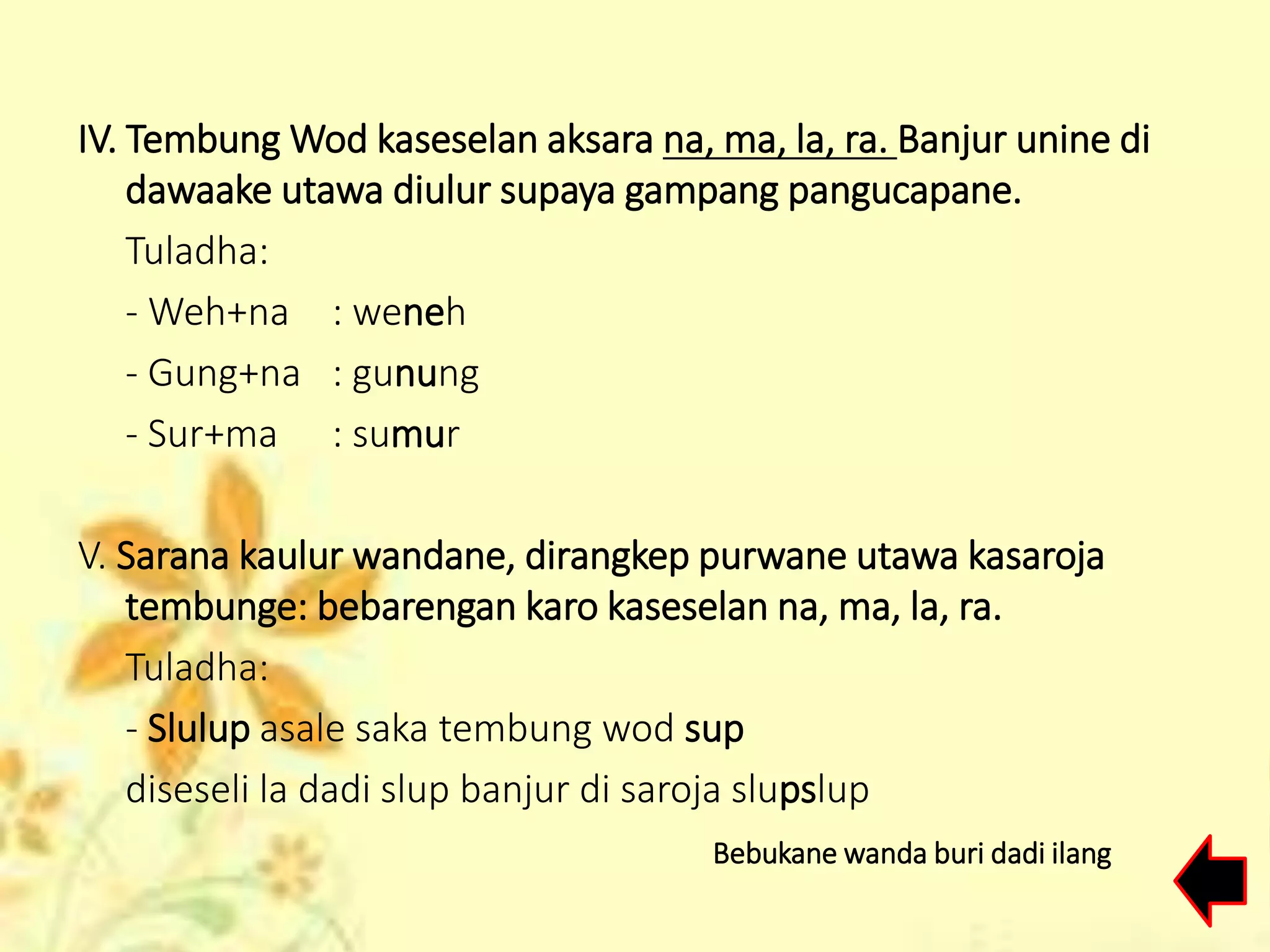 Tembung lingga lan tembung wod | PPTX