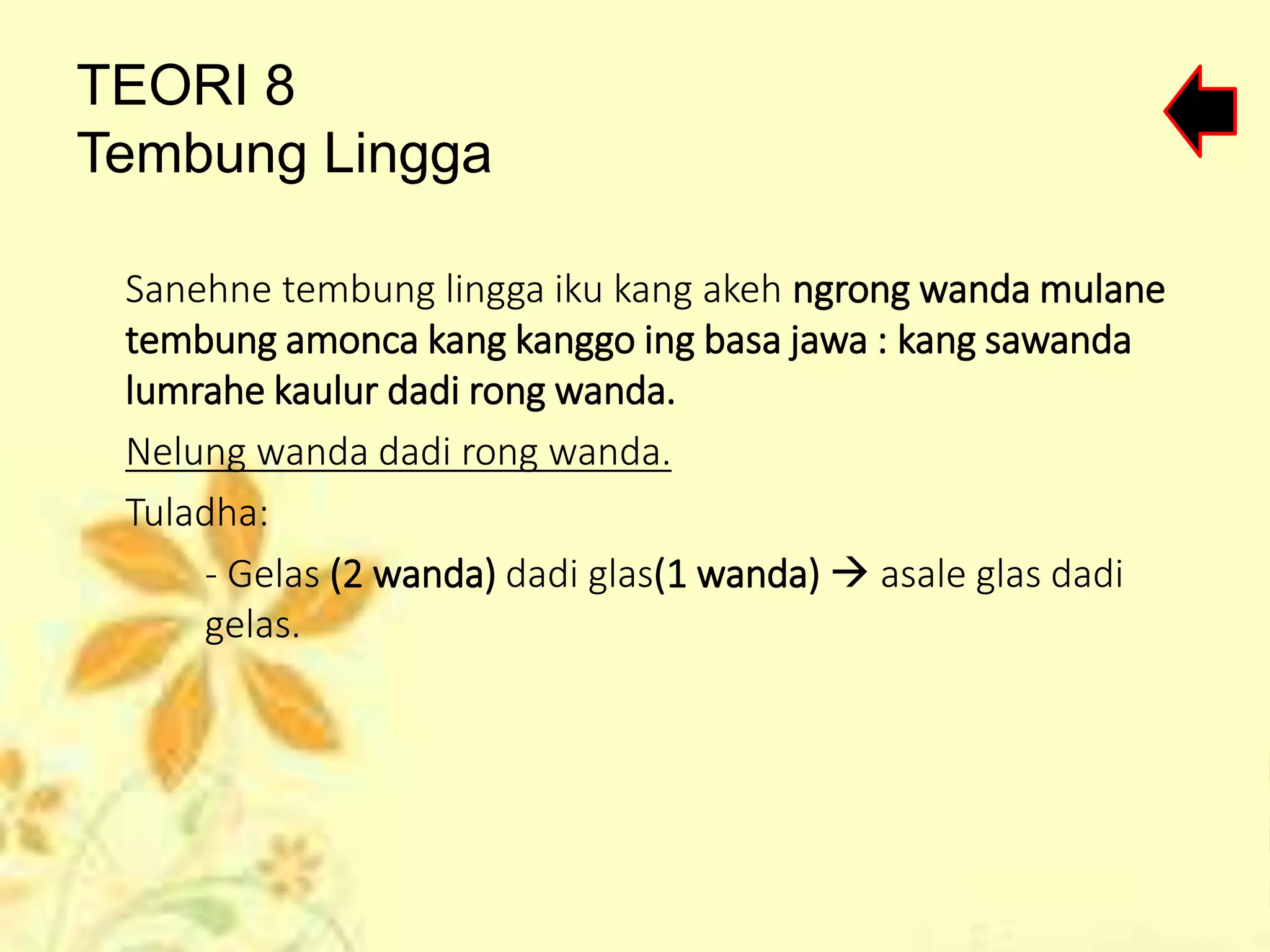 Tembung lingga lan tembung wod | PPTX