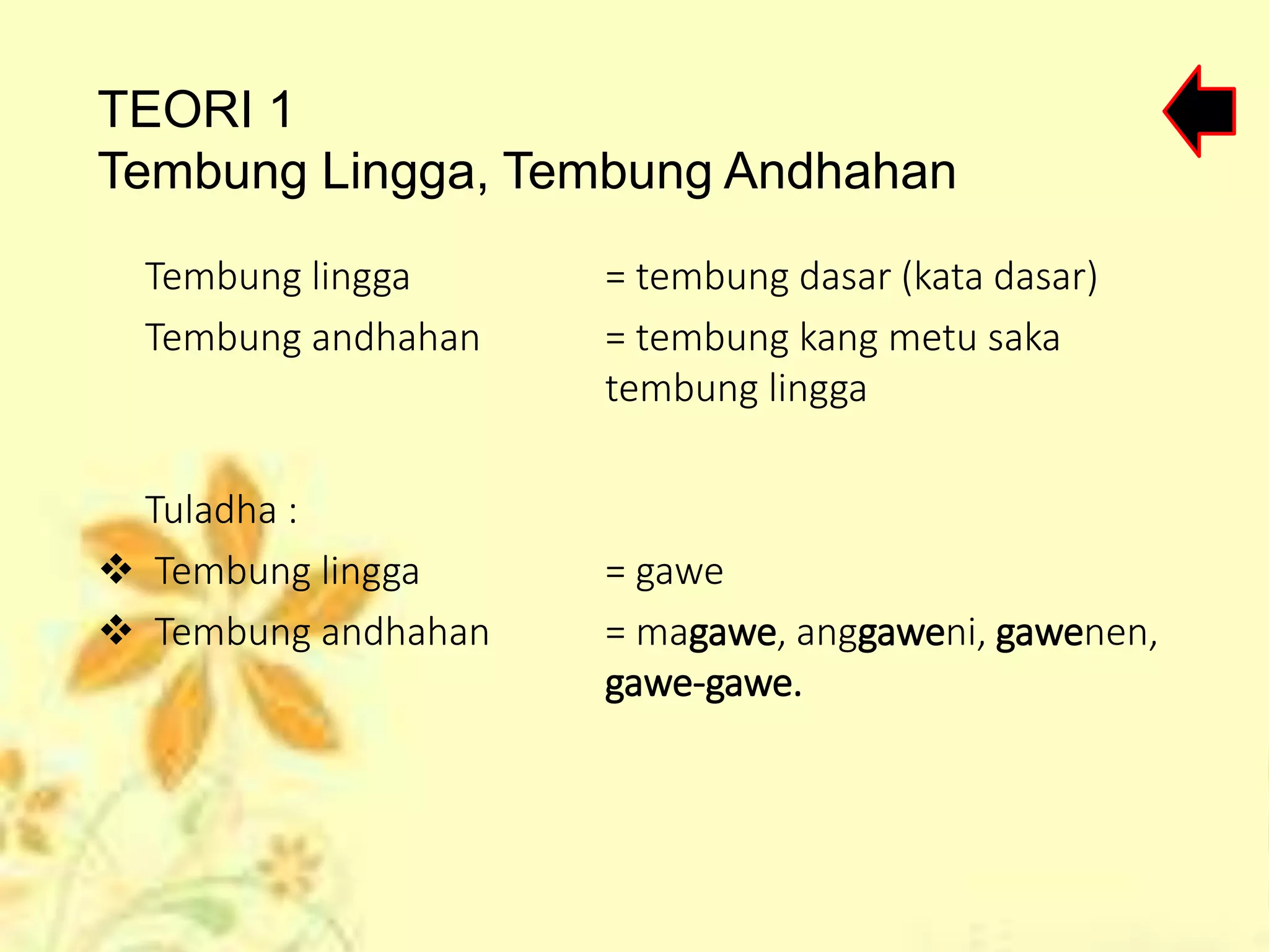 Tembung lingga lan tembung wod | PPTX