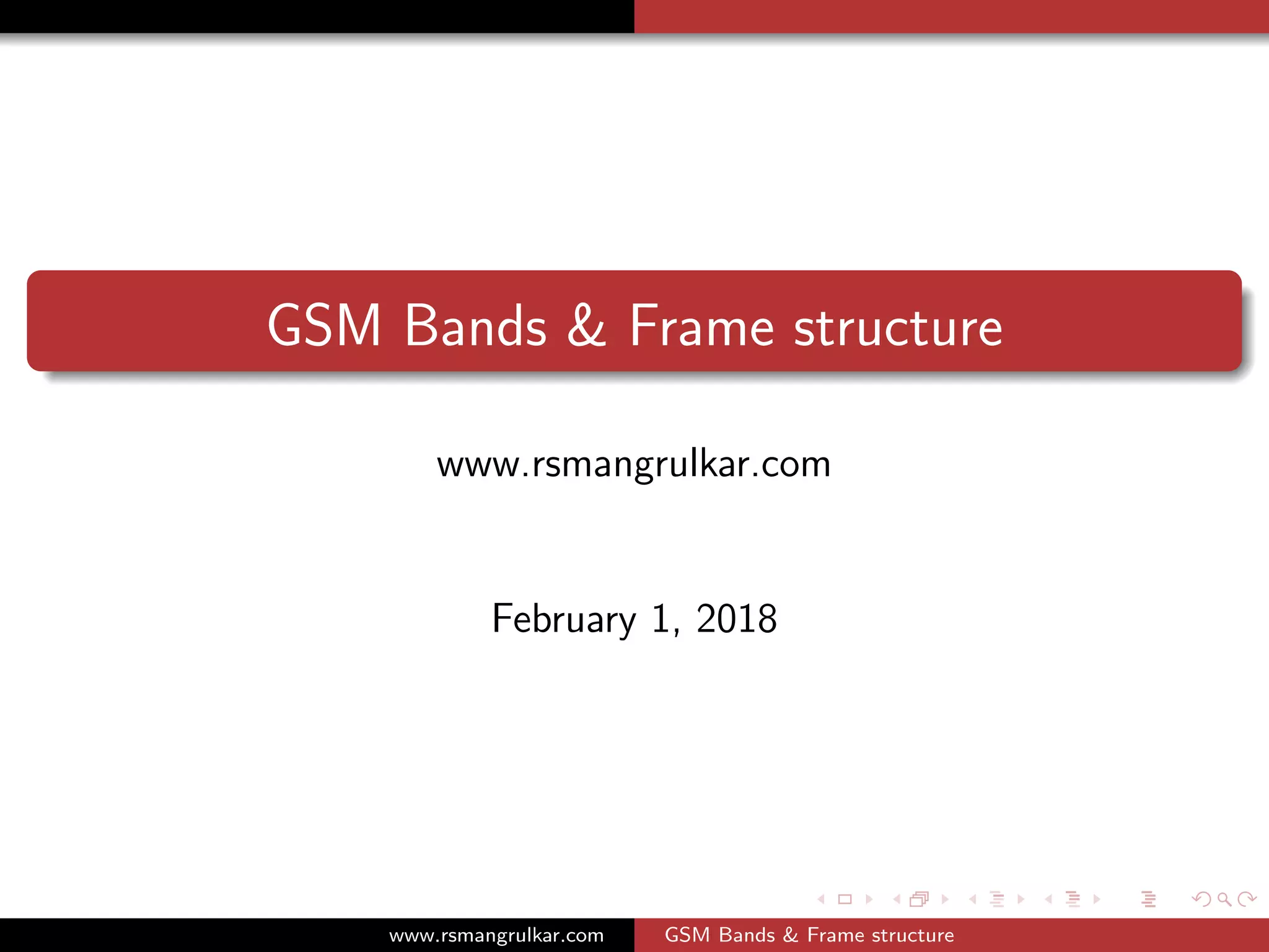 GSM Bands and Frame Structure | PDF