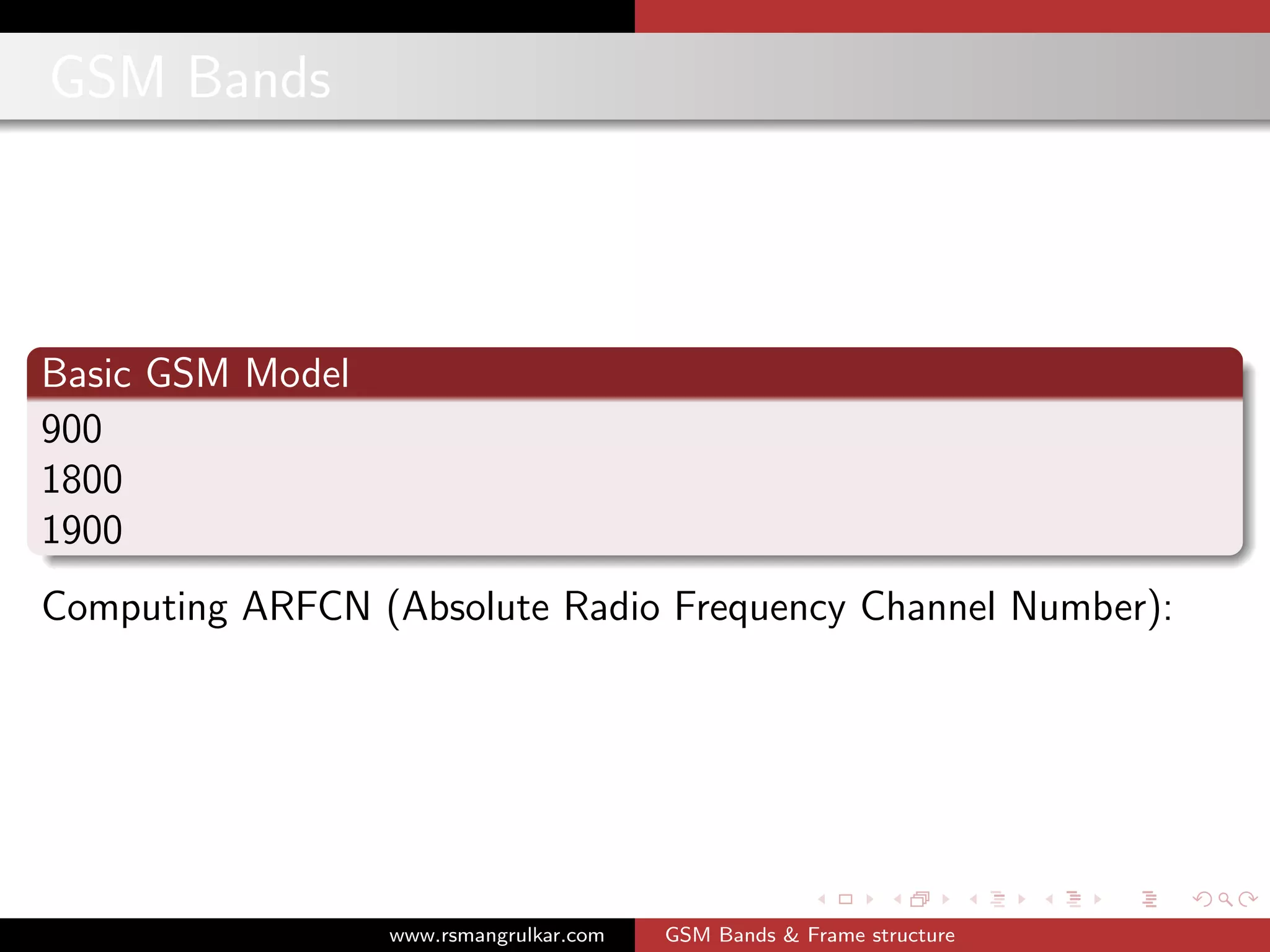 GSM Bands and Frame Structure | PDF