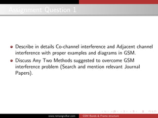 GSM Bands and Frame Structure | PDF