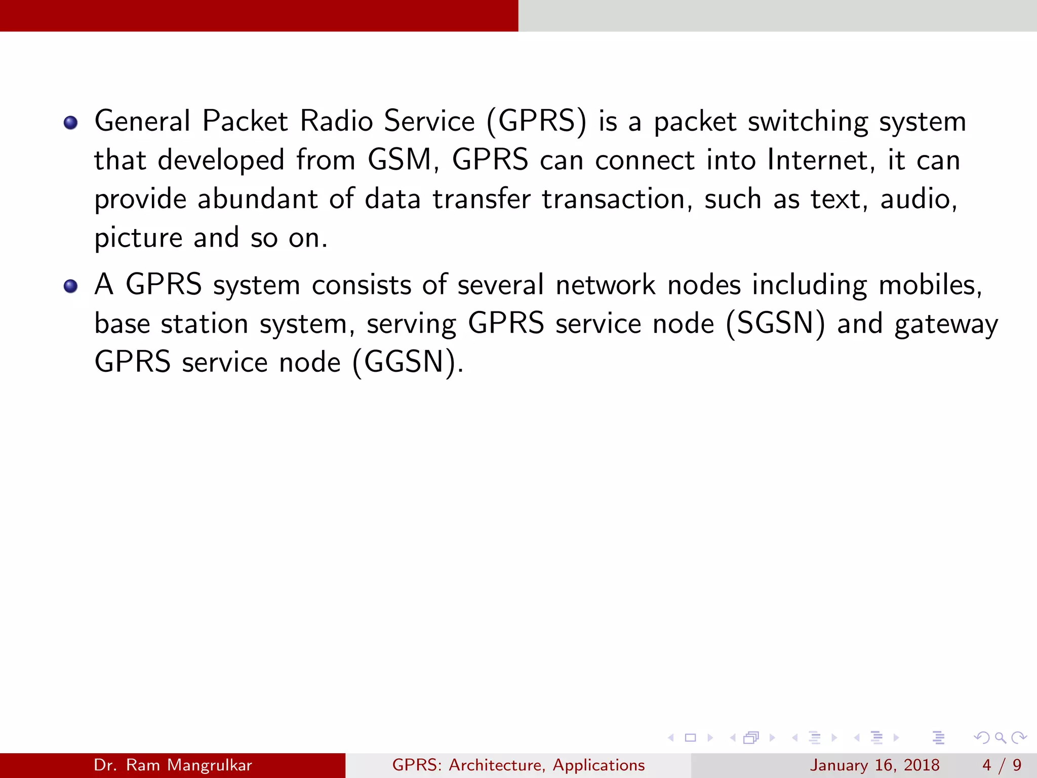 GPRS : Architecture and Applications | PDF